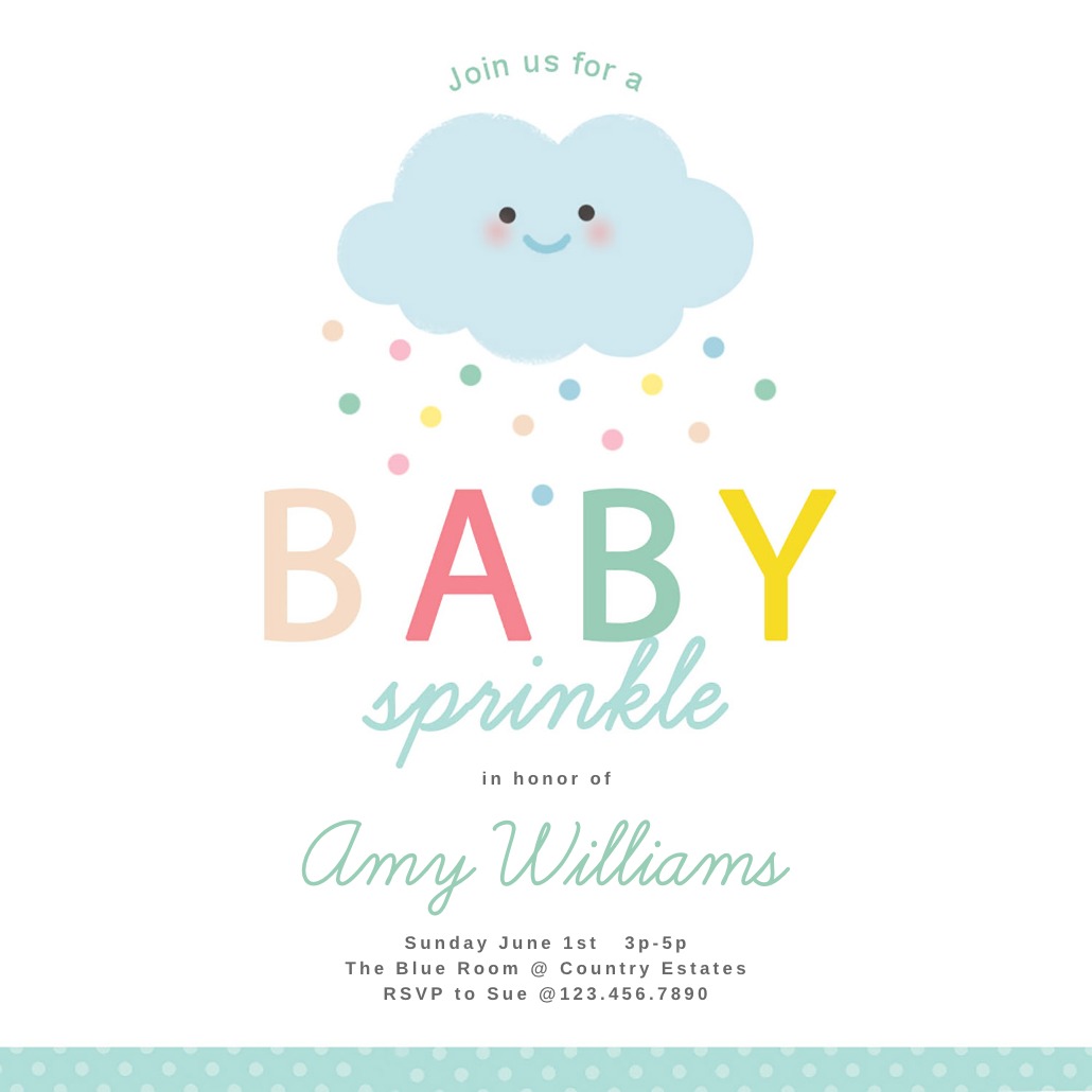 Sprinkle with Love - Baby sprinkle Invitation Template (Free ...