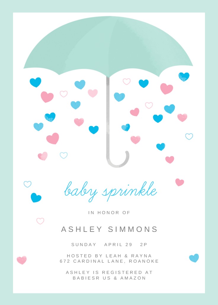 Sprinkle with Love - Baby sprinkle Invitation Template (Free ...