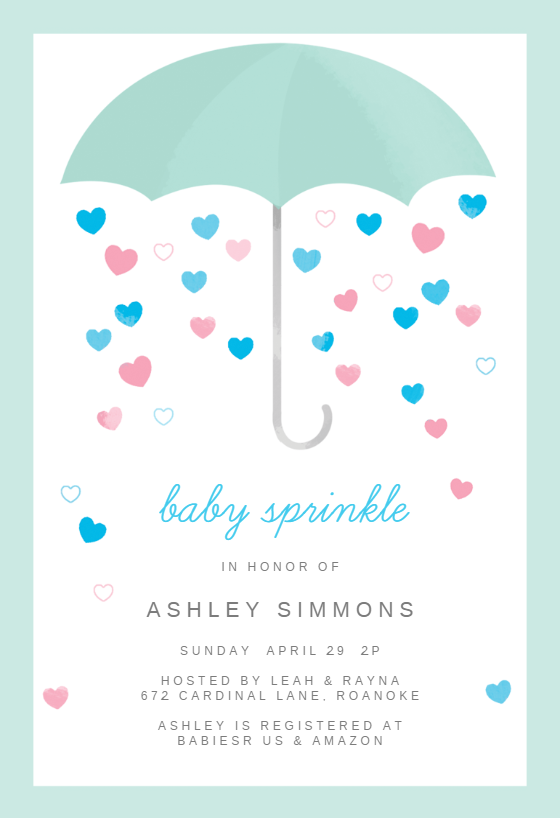 Sprinkle with Love - Baby sprinkle Invitation Template (Free ...