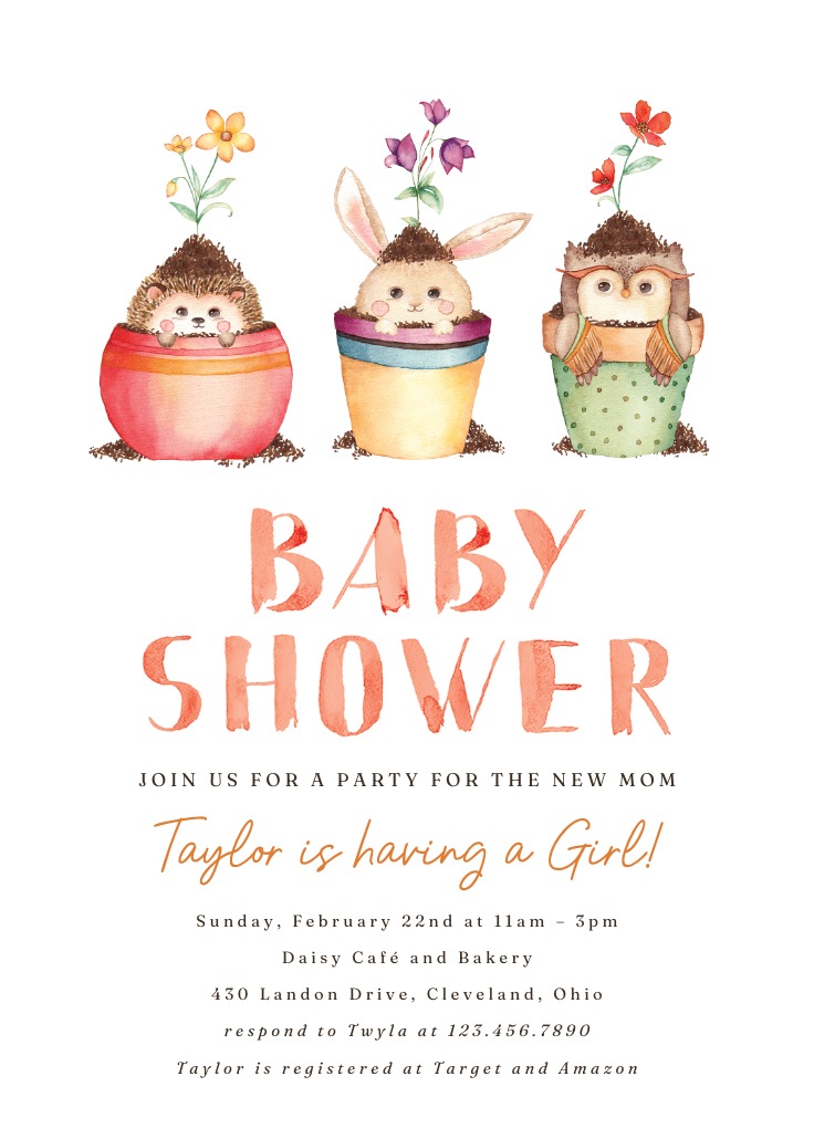 3 Happy Friends - Baby shower invitation Template (Free) | Greetings Island