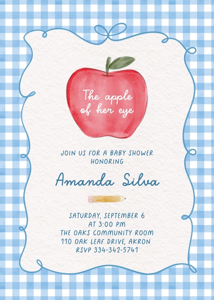 Apple for Mom - Baby shower invitation Template | Greetings Island