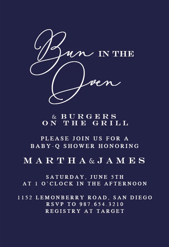 Baby-Q Shower - Baby shower invitation Template (Free) | Greetings Island