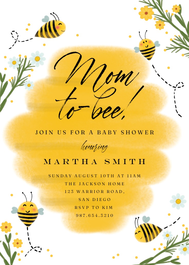 Bee Family - Baby shower invitation Template | Greetings Island