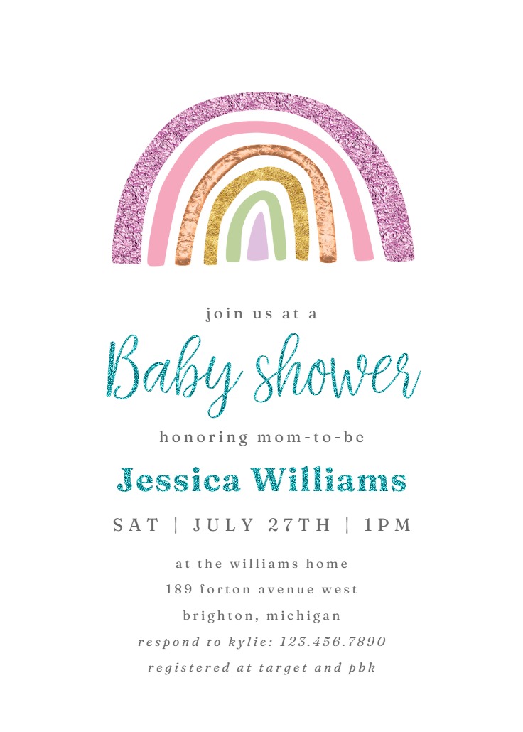 Rainbow Riot - Baby shower invitation Template | Greetings Island