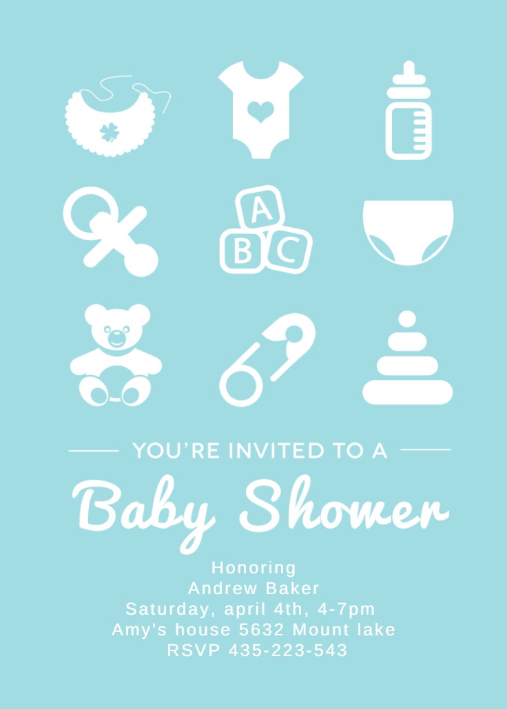 Baby Blue Stripes - Baby Shower Invitation Template (Free) | Greetings ...