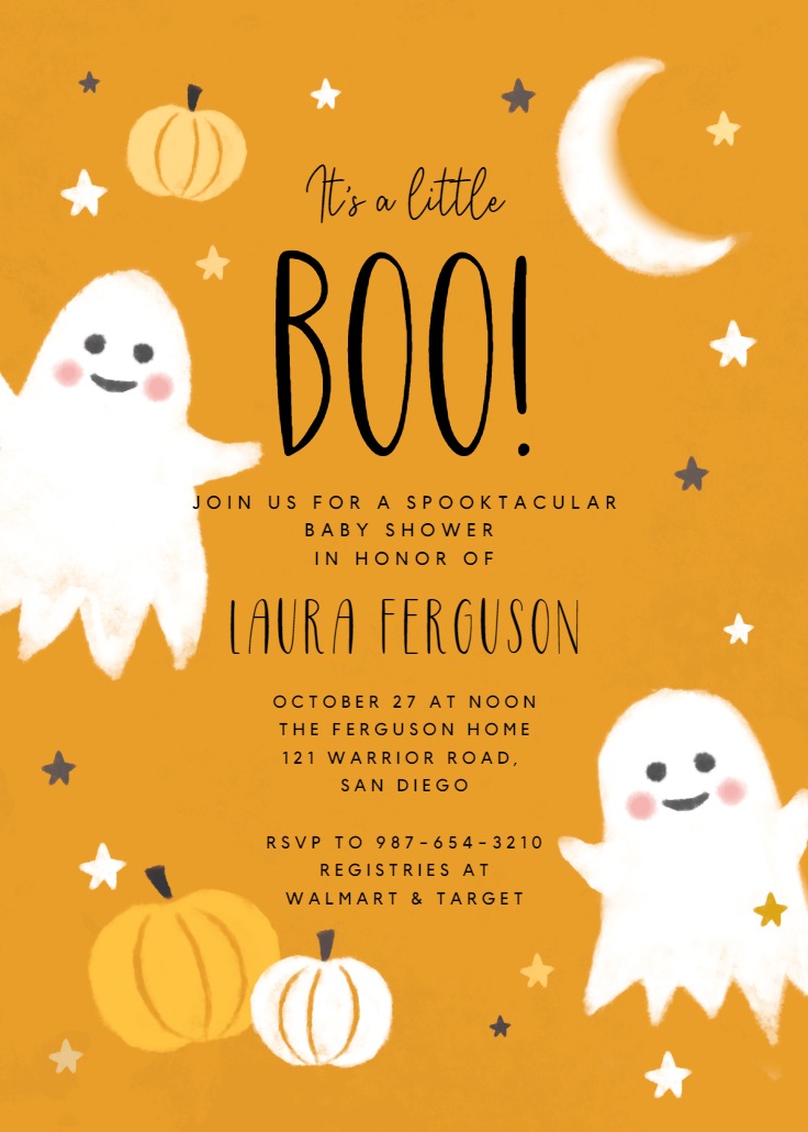 Boo Shower - Baby shower invitation Template | Greetings Island