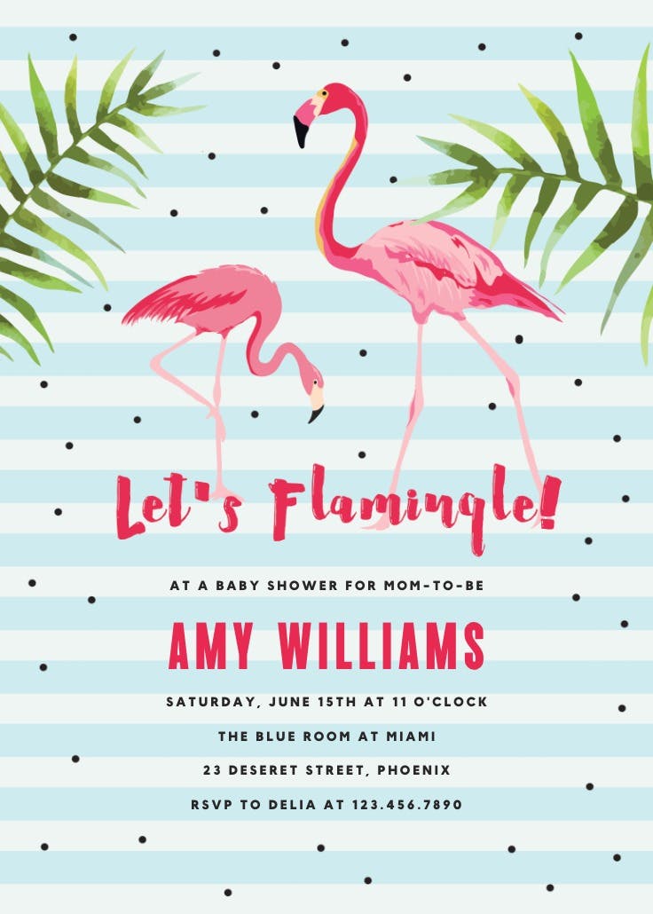 Let's Flamingle! - Baby shower invitation Template (Free) | Greetings ...