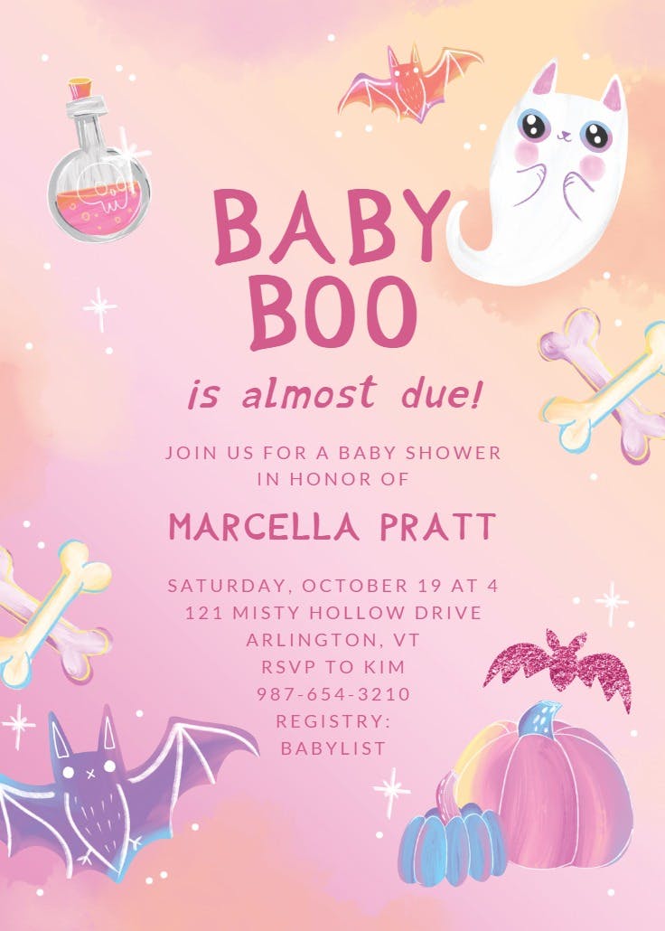 Let's Get Spooky Shower - Baby shower invitation Template (Free ...