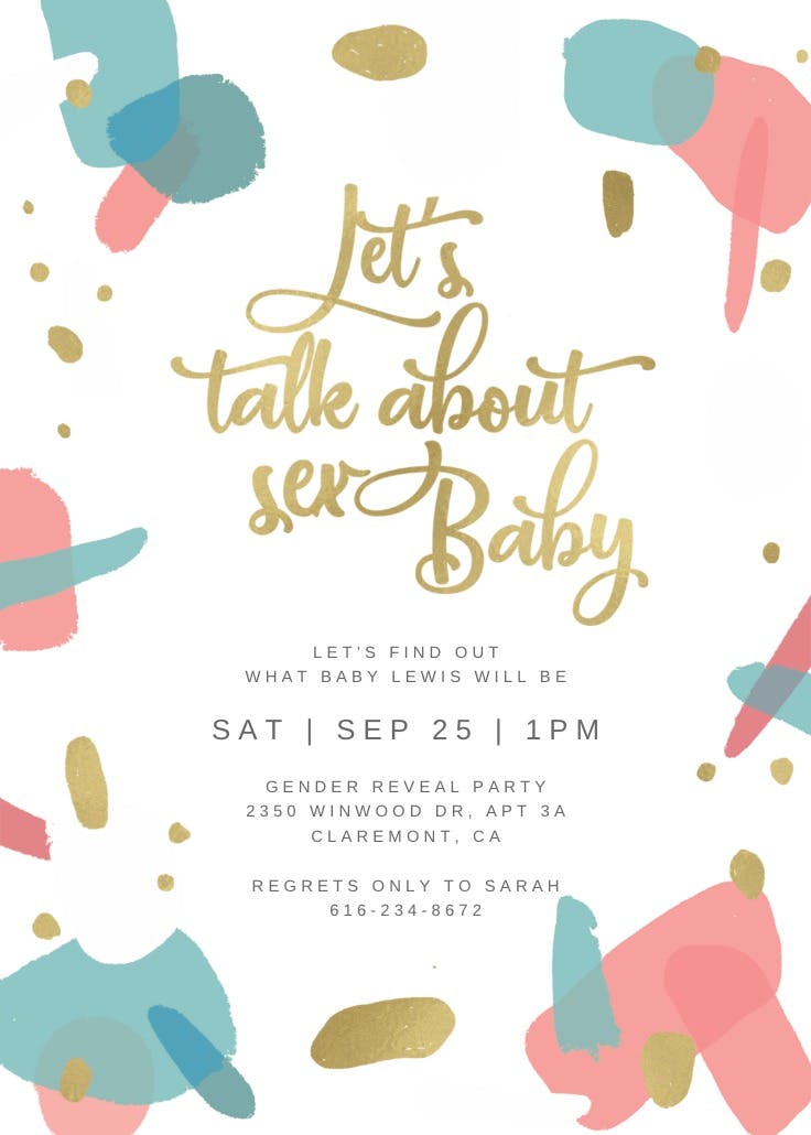 Let's talk about - Gender Reveal Invitation Template (Free) | Greetings ...