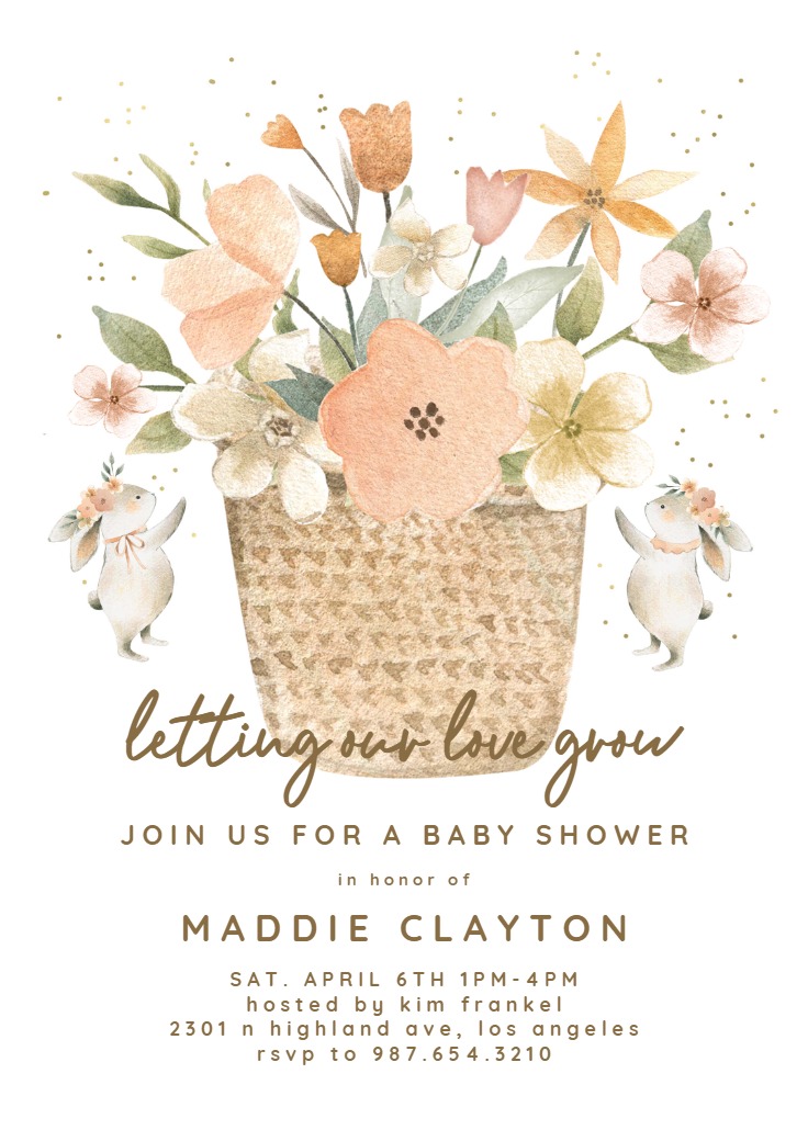 Letting our love grow - Baby shower invitation Template | Greetings Island
