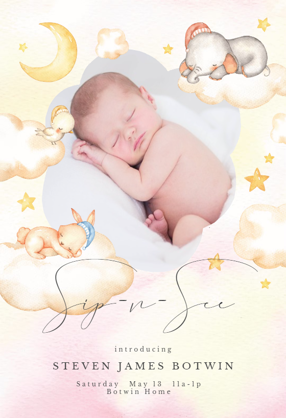 Warm Welcome - Sip & See Invitation Template | Greetings Island