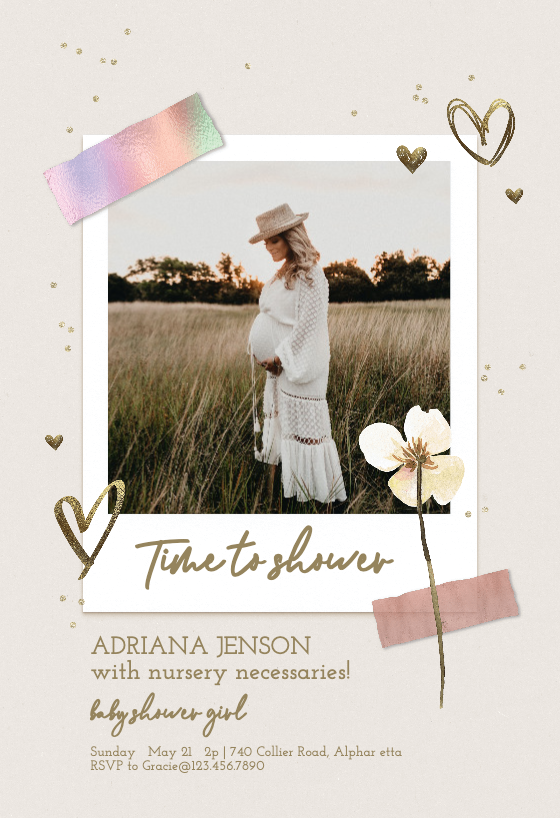 Polaroid And Love - Baby Shower Invitation Template | Greetings Island