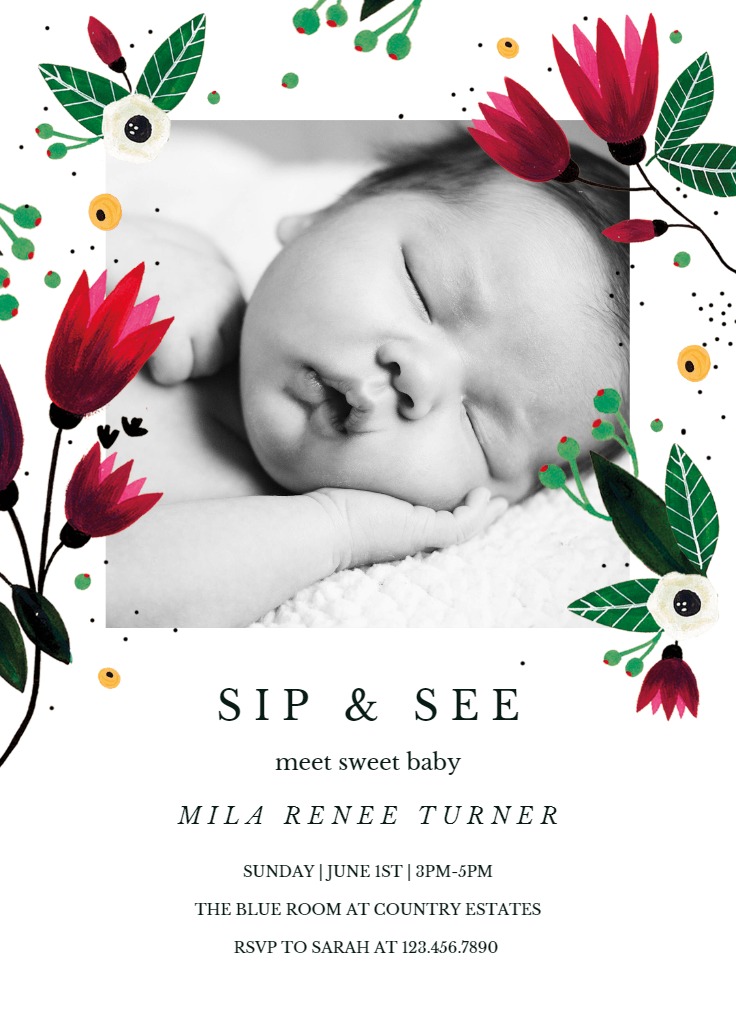 Spring Hug - Sip & See Invitation Template | Greetings Island