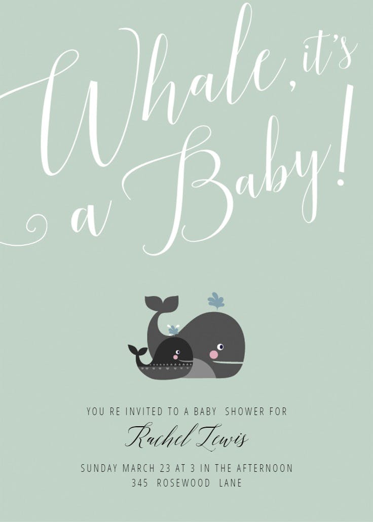Whale Baby Invitation Background Whale Baby Shower Invitation PIY File
