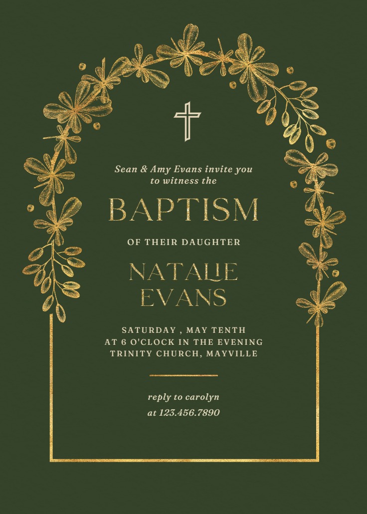 Autumn Cross - Baptism & Christening Invitation Template | Greetings Island