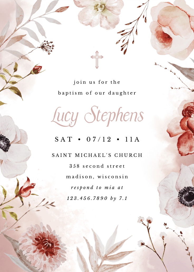 Fairy Tale Border - Baptism & Christening Invitation Template ...