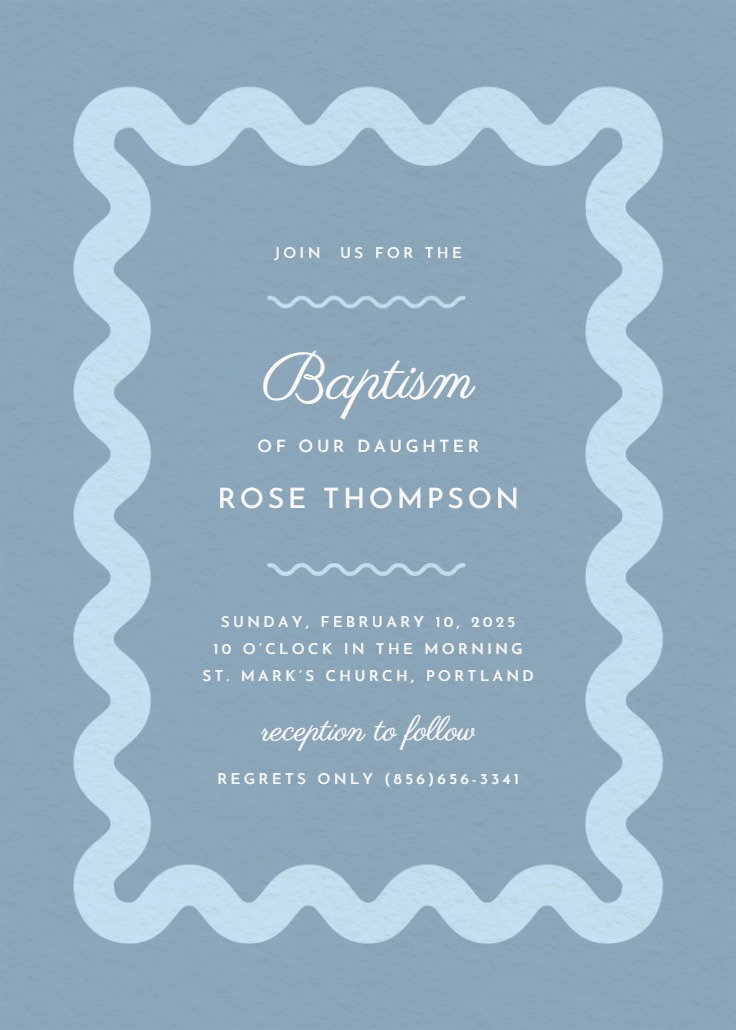 Billowing Border - Baptism & Christening Invitation Template ...