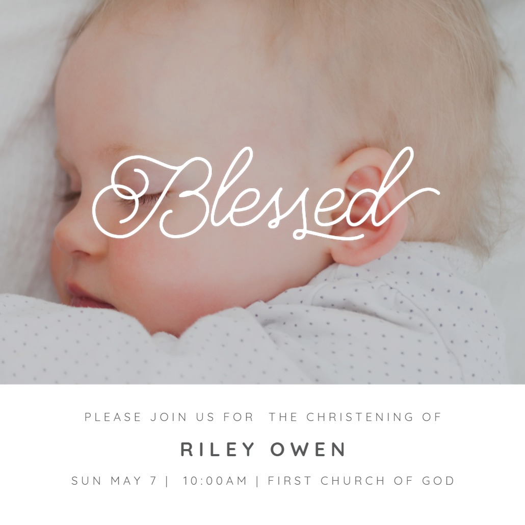 Blessed - Baptism & Christening Invitation Template (Free) | Greetings ...