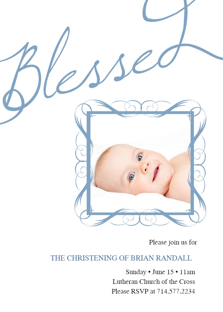 Blessed typography - Baptism & Christening Invitation Template (Free ...