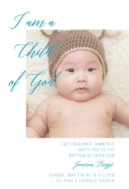 Child Of God - Baptism & Christening Invitation Template (Free ...