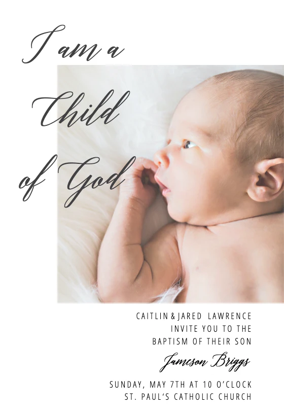 Child of God - Baptism & Christening Invitation Template (Free ...