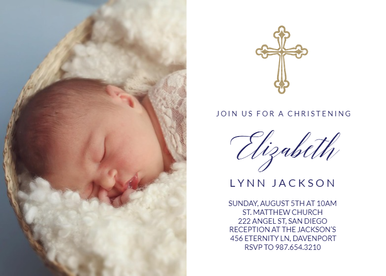 Elegant Cross - Baptism & Christening Invitation Template (Free ...