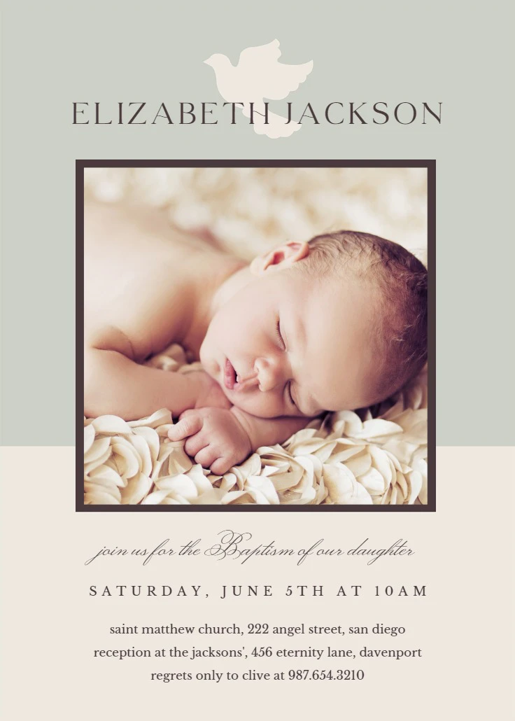 Dove - Baptism & Christening Invitation Template | Greetings Island