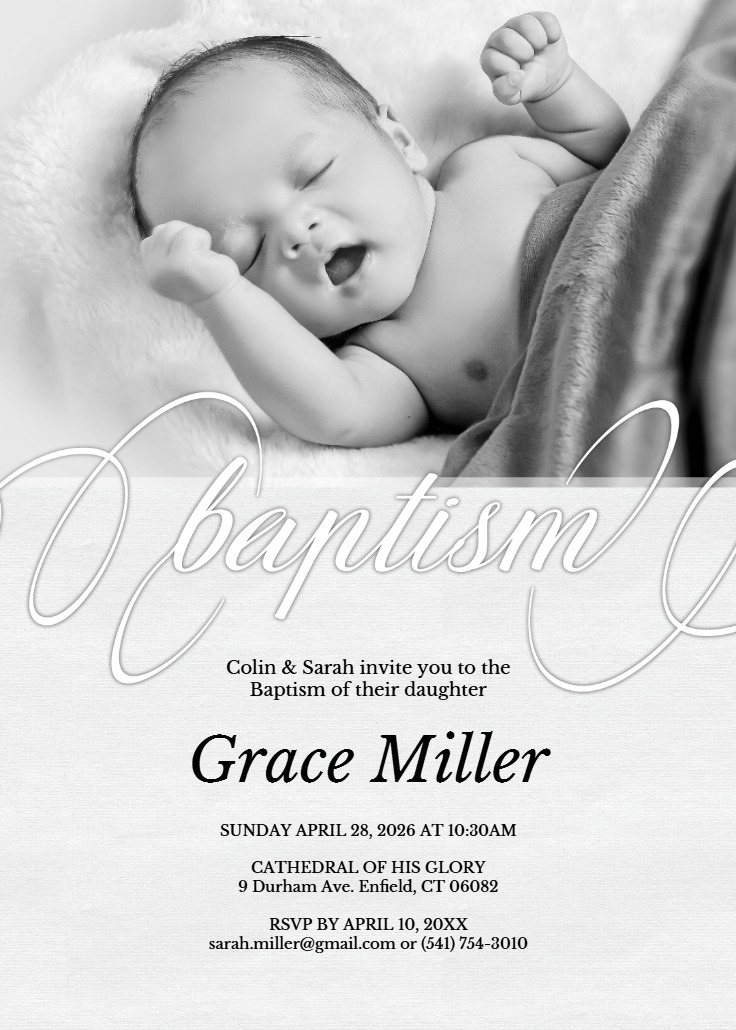 Blessed - Baptism & Christening Invitation Template (Free) | Greetings ...