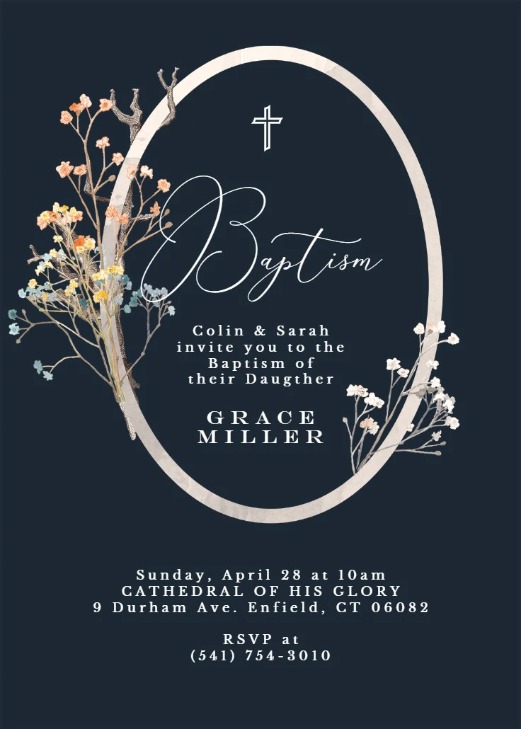 Fairy Tale Border - Baptism & Christening Invitation Template ...