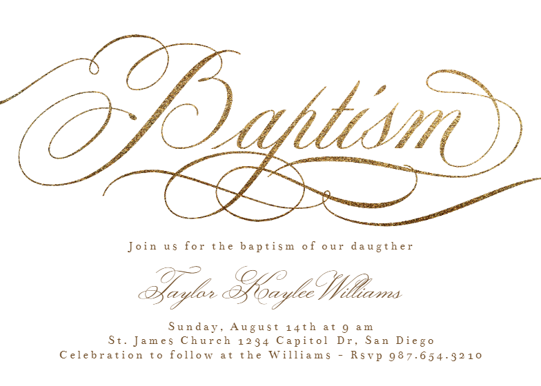 Floral Letters - Baptism & Christening Invitation Template (Free ...