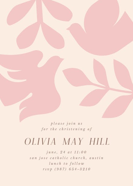 Billowing Border - Baptism & Christening Invitation Template ...