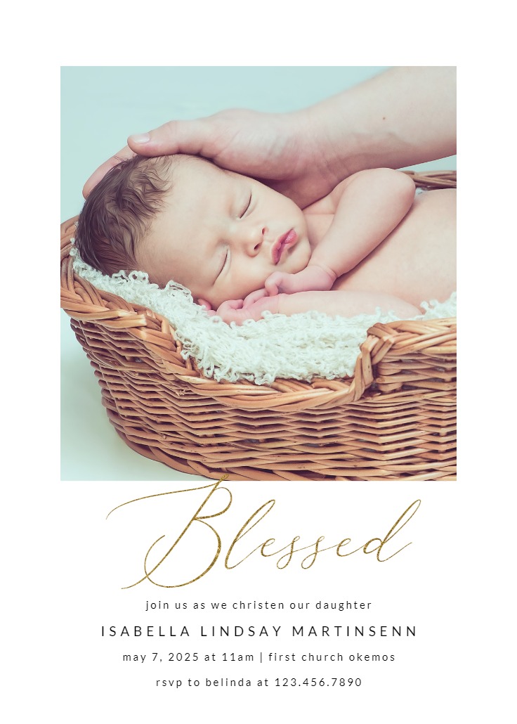 White Script - Baptism & Christening Invitation Template (Free ...