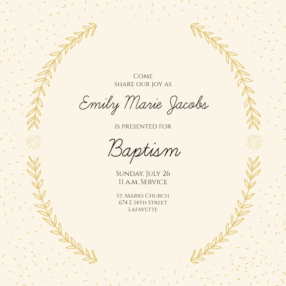 Baptism & Christening Invitation Templates (Free) | Greetings Island