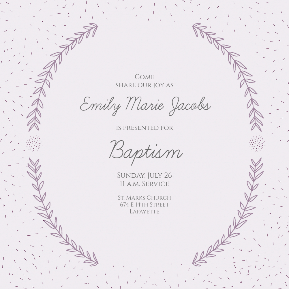 Baptism & Christening Invitation Templates (Free) | Greetings Island