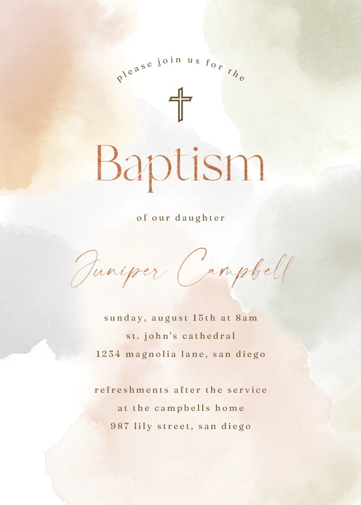 Etched Frame - Baptism & Christening Invitation Template (Free ...