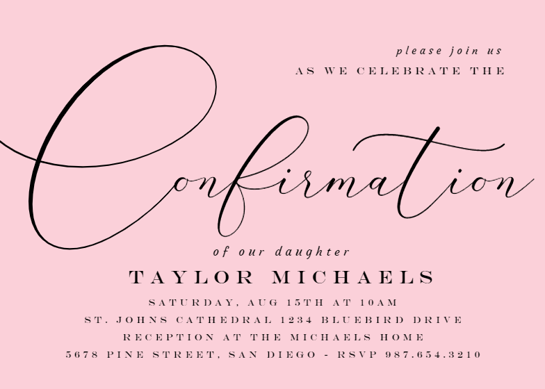 Calligraphy names - Baptism & Christening Invitation Template (Free ...