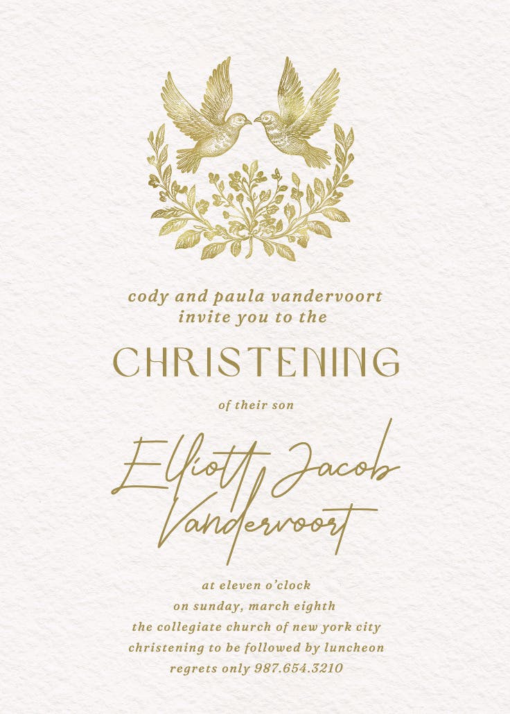 Traditional Border - Baptism & Christening Invitation Template (Free ...