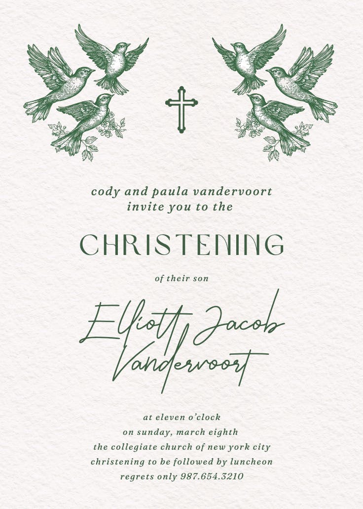 Traditional Border - Baptism & Christening Invitation Template (Free ...