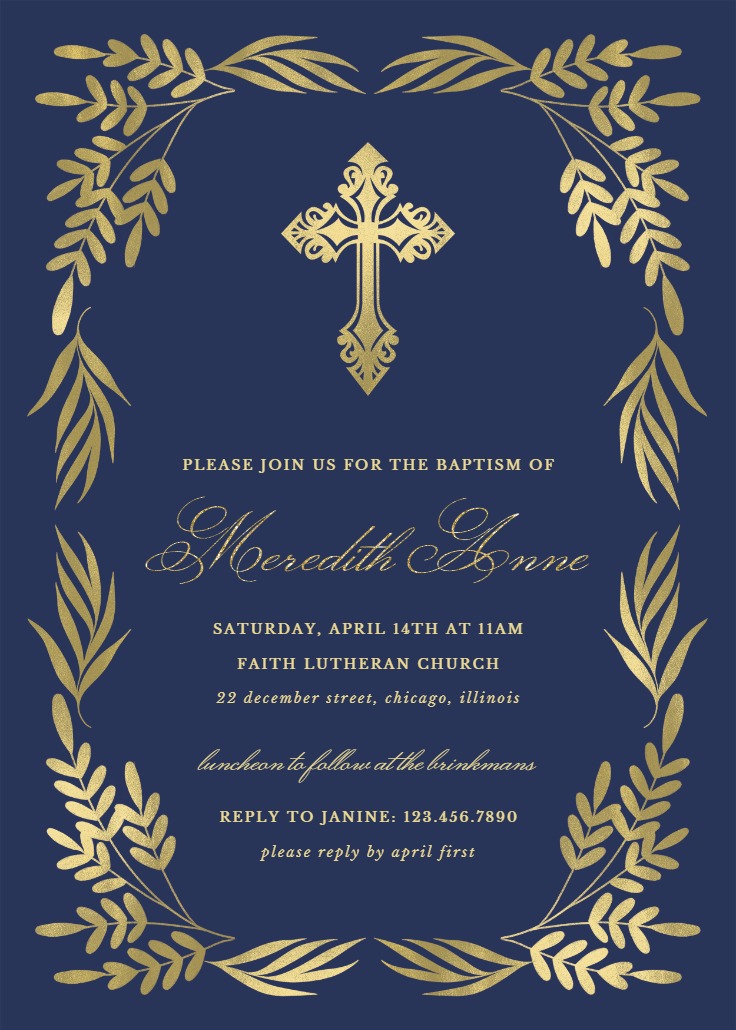 Traditional Frame - Baptism & Christening Invitation Template ...