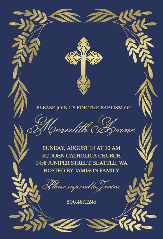 Traditional Frame - Baptism & Christening Invitation Template ...