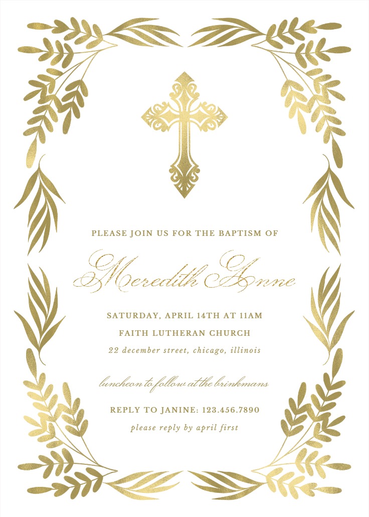 Traditional Frame - Baptism & Christening Invitation Template ...