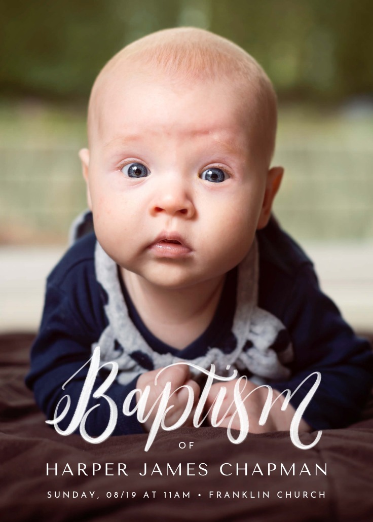 White Script - Baptism & Christening Invitation Template (Free ...