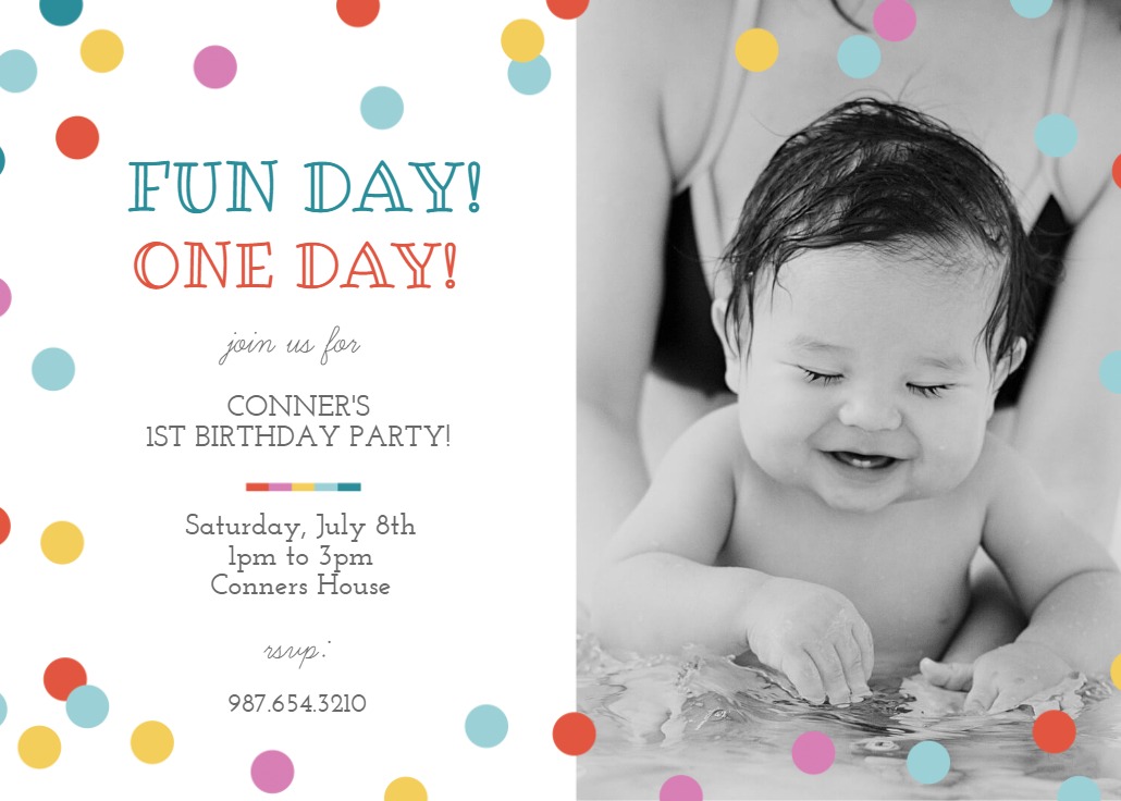 A Fun One - 1st Birthday Invitation Template (Free) | Greetings Island