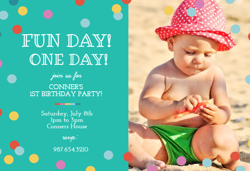 Turning 1 - Birthday Invitation Template (Free) | Greetings Island