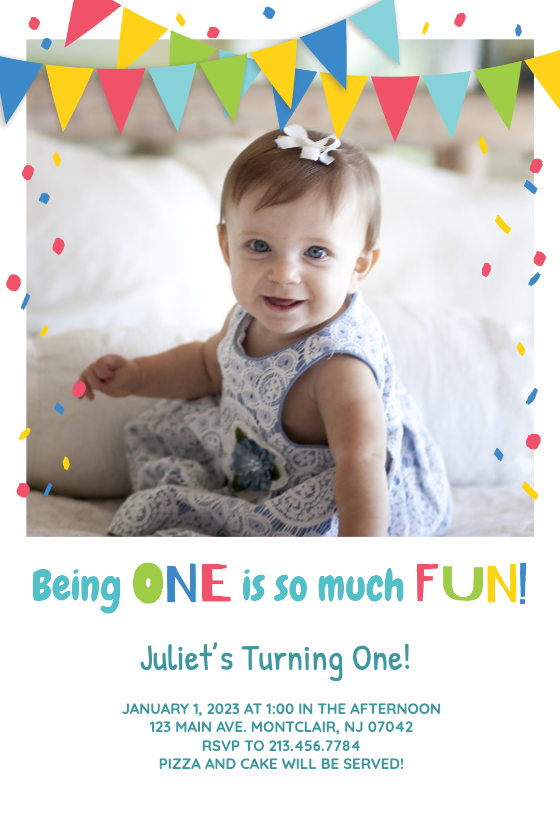 A Fun One - Birthday Invitation Template (Free) | Greetings Island