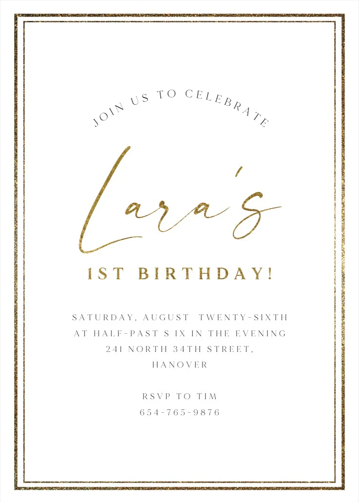 Baby Diva - 1st Birthday Invitation Template (Free) | Greetings Island