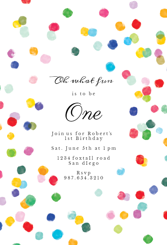 Confetti Party - Birthday Invitation Template | Greetings Island