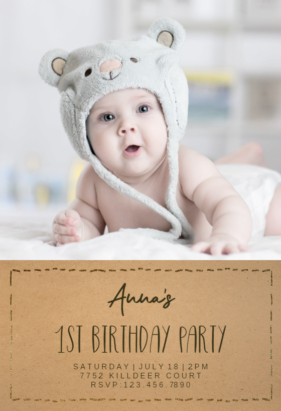Dotted Border - Birthday Invitation Template (Free) | Greetings Island