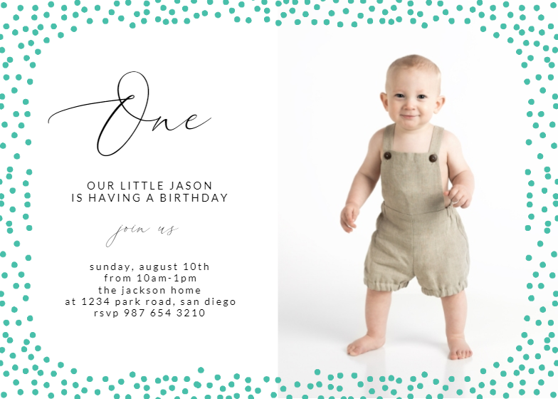 Dotted Border - Birthday Invitation Template (Free) | Greetings Island