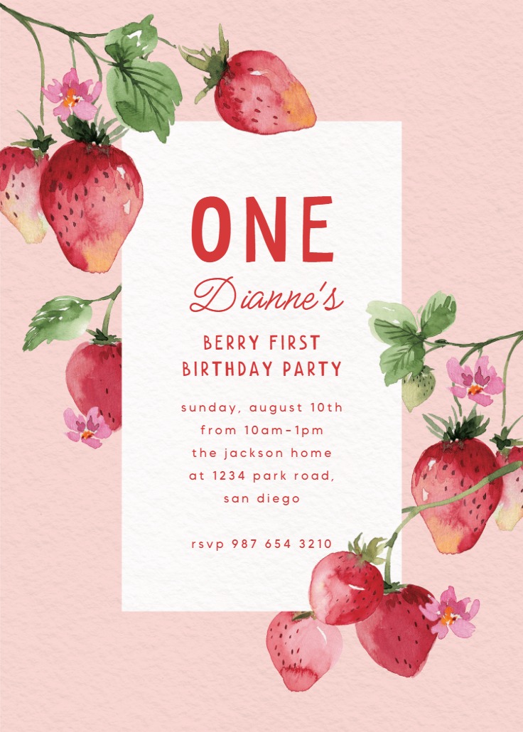 Fresh from the vine - 1st Birthday Invitation Template | Greetings Island